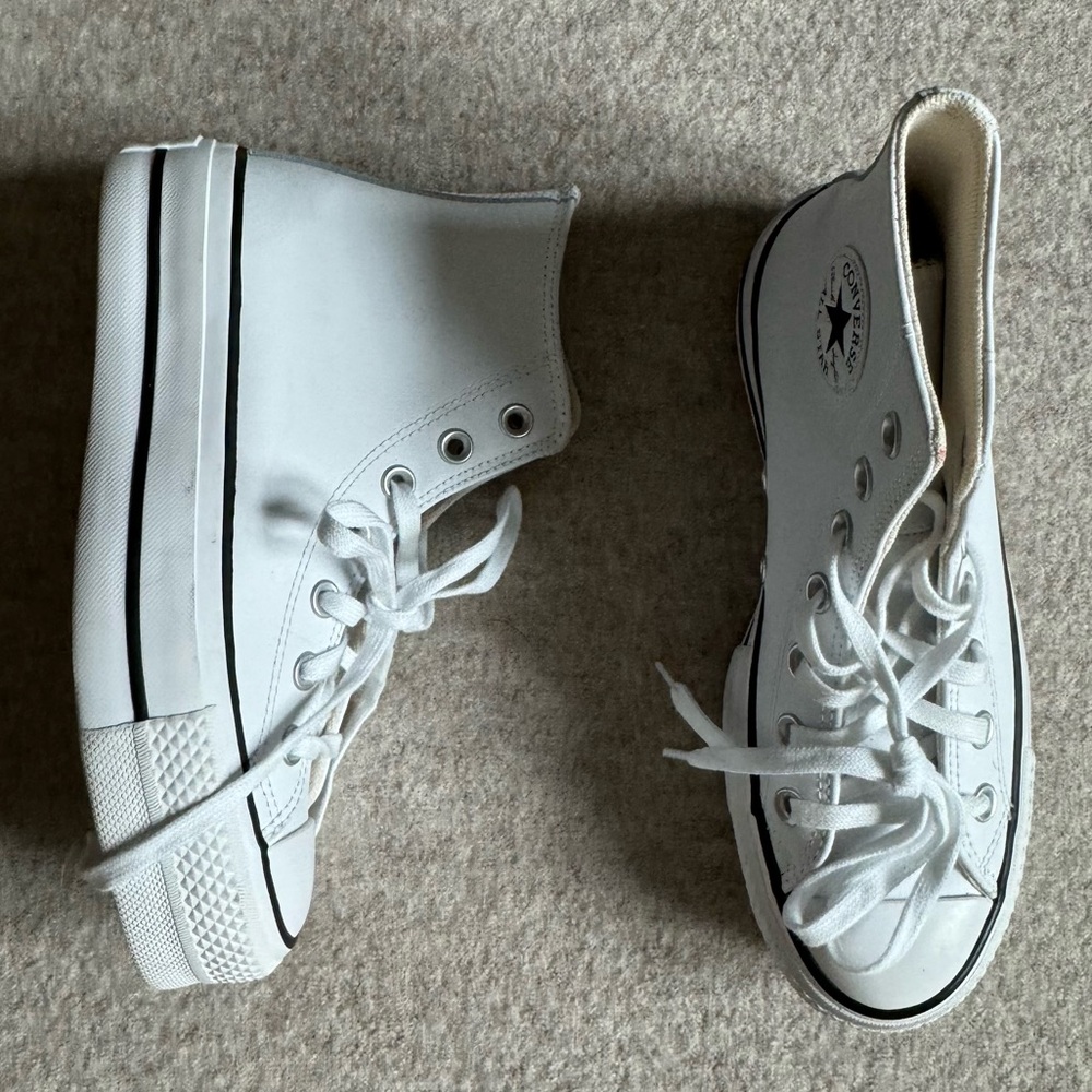 White Platform High Top Converse - Gem